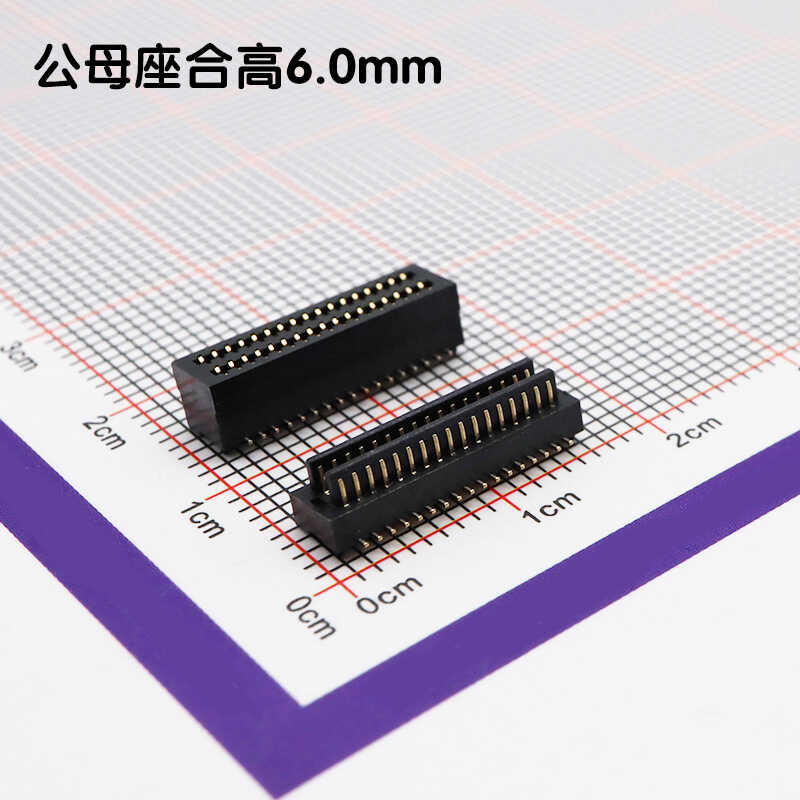 34 pin dual slot board to board connector with a height of 6mm and a ...