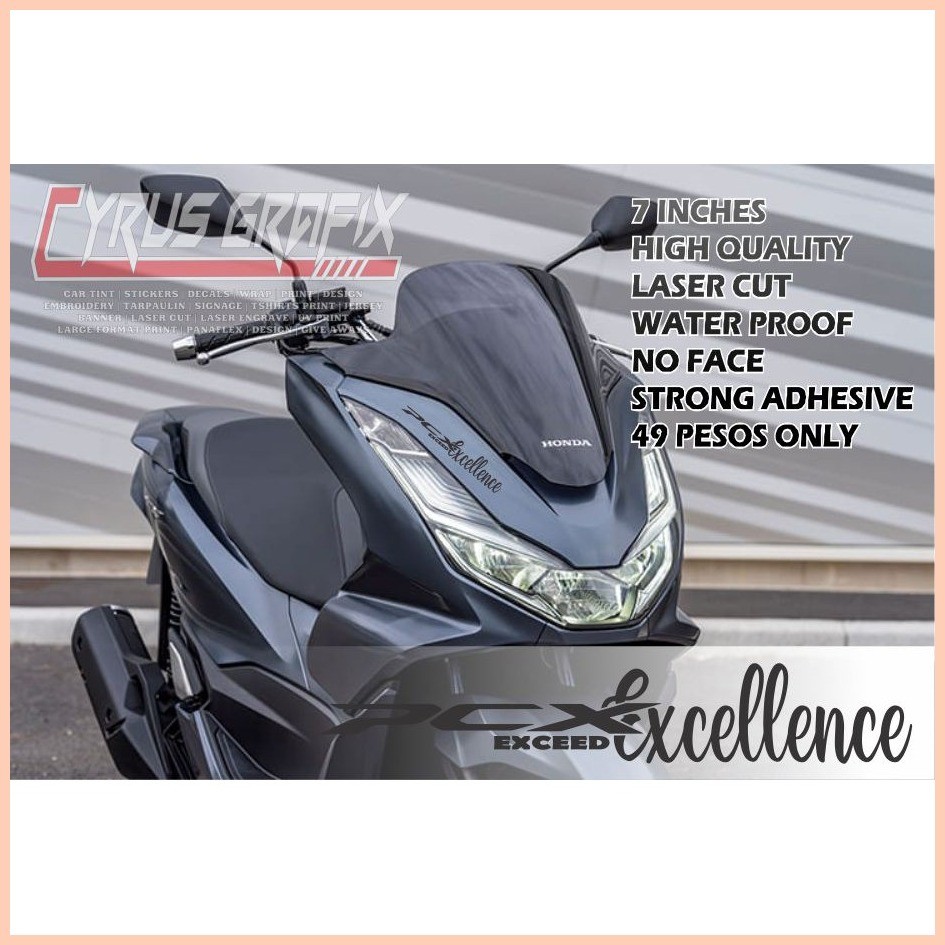 ♟ PCX EXCEED EXCELLENCE STICKER DECALS (HIGH QUALITY CUT-OUT SIGNATURE ...