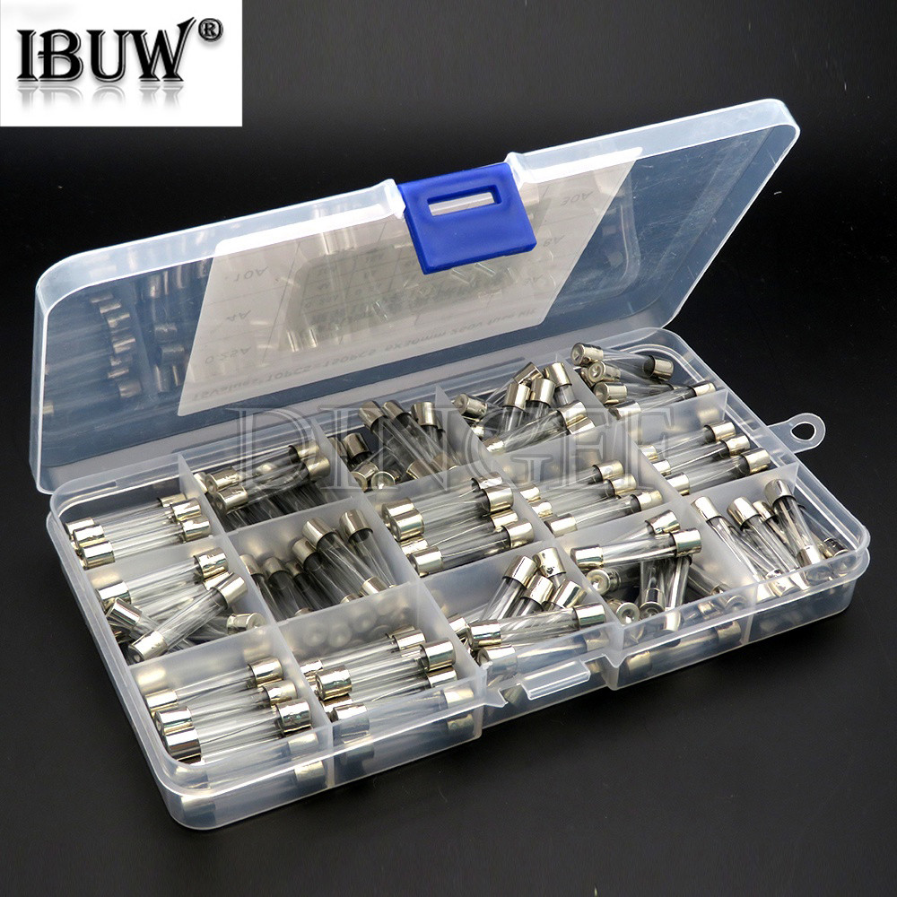 150PCS 15Values 6*30 Glass Tube Fuses Car Glass Tube Fuses Assorted Kit ...