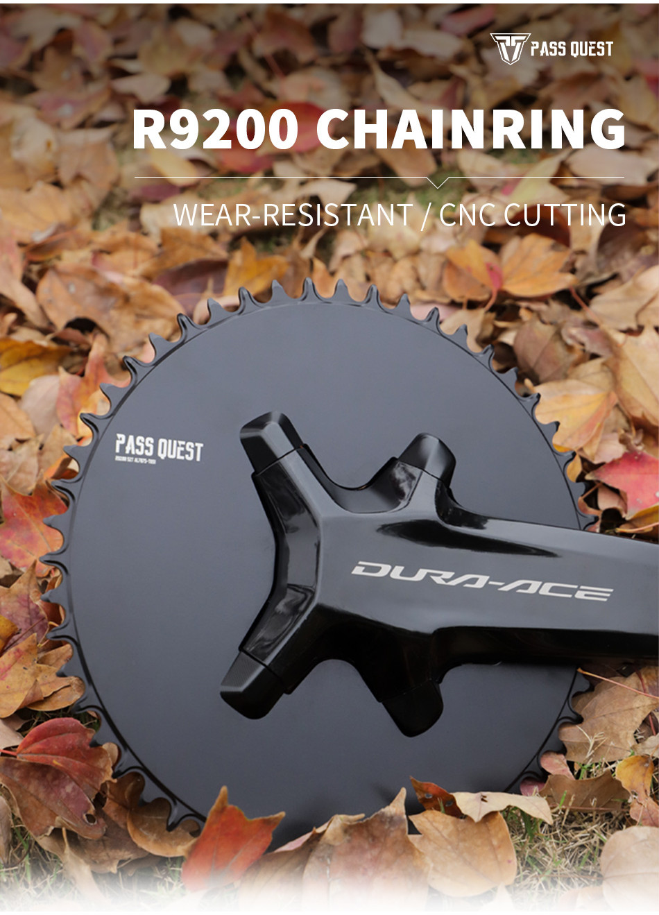 PASS QUEST Chainring R9200 110BCD 4 bolt for Shimano Dura Ace R9200 ...