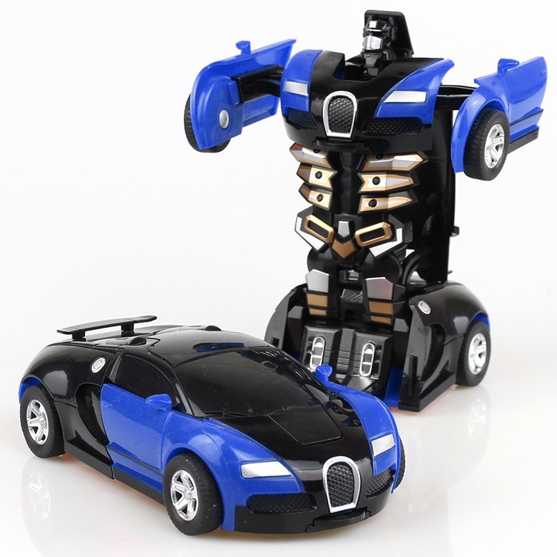 in stock Police Car Pull back Transformation Deformation Robot Toy Car ...