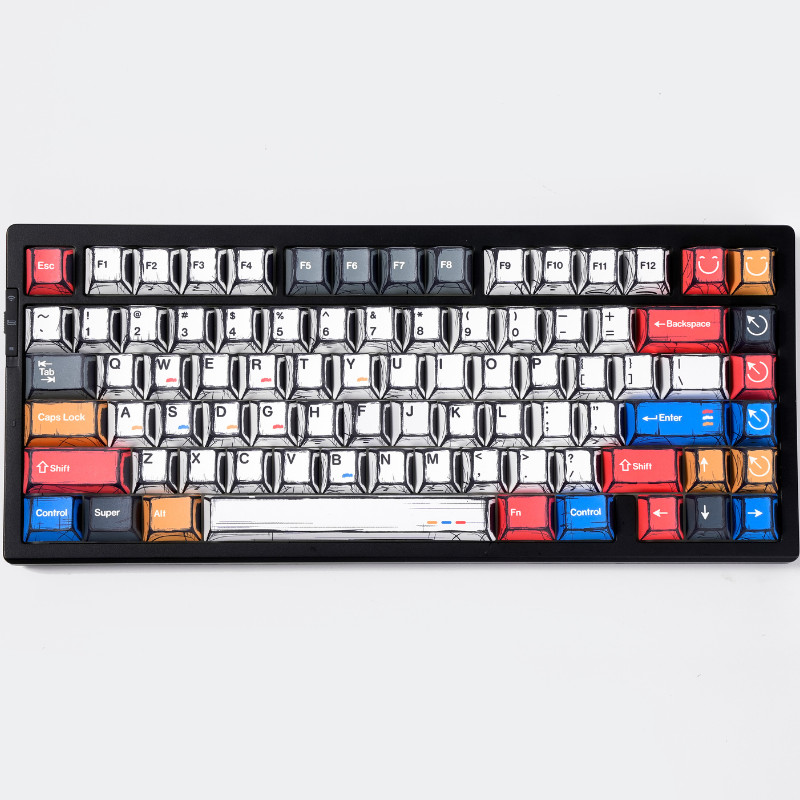 New PBT Comic Style Keycaps Cherry Profile 74-135 Keys Keycaps for ...