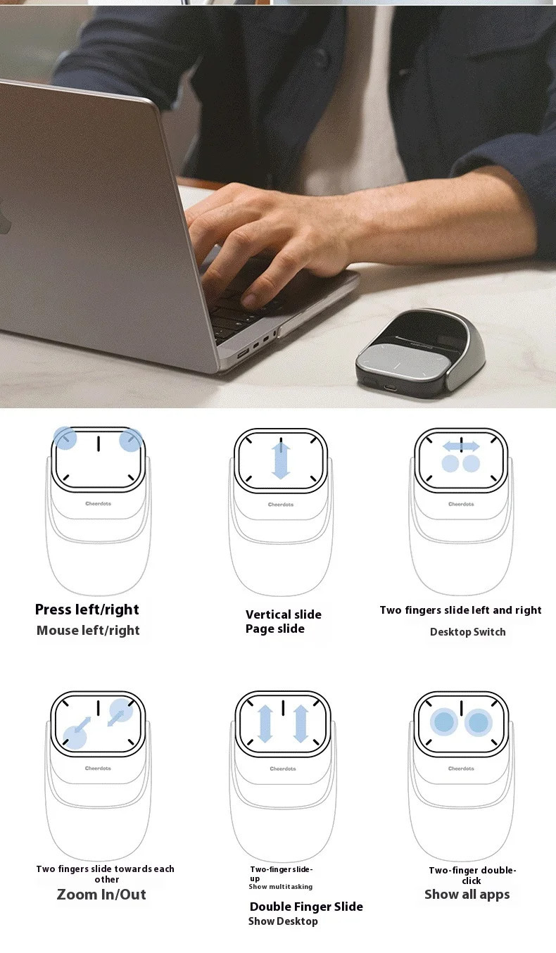 Cheerdots 2 Detachable Air Mouse Wireless Touchpad Laser All-in-one AI ...