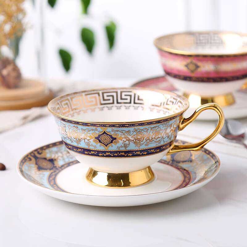 C High End European Coffee Cup, Small Luxury Gold Border Bone China ...