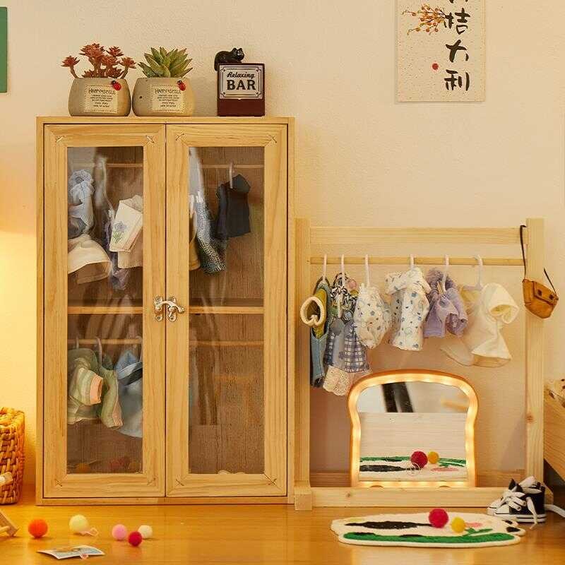 Cotton Hanger Box 20Cm Clothes Display Cabinet Doll Hanging Wardrobe ...