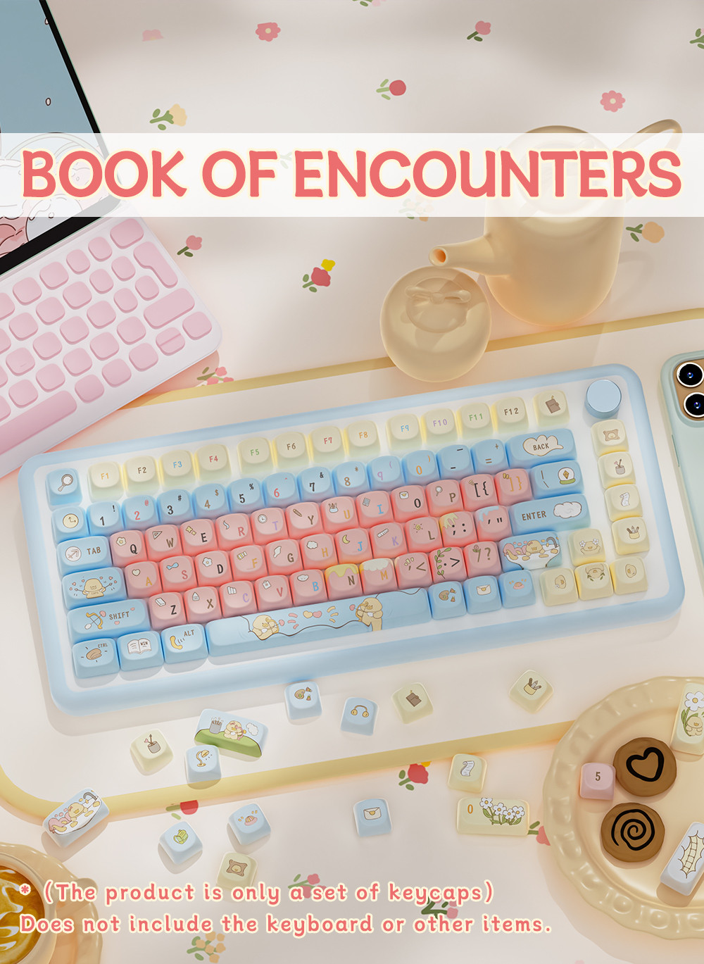 Book of Encounter Keycaps Cartoon PBT DYE-SUB MCA Profile Graffiti ...