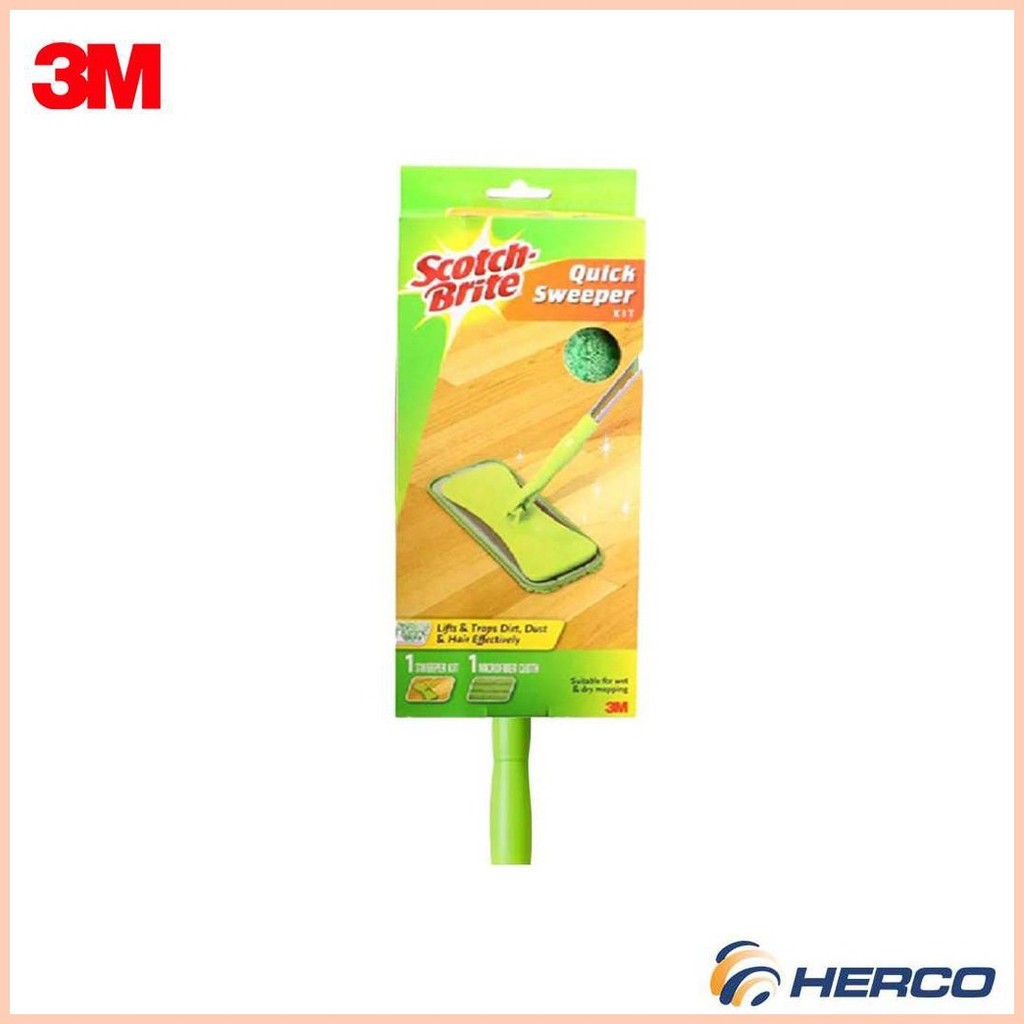 3M Scotch Brite Quick Sweeper Starter Kit (Green) | Shopee Philippines