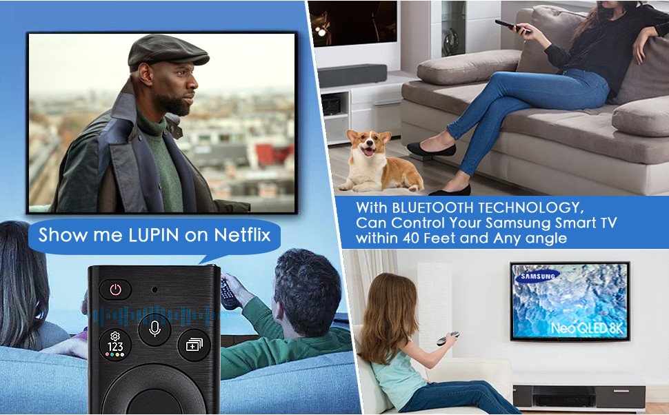 Replacement for Samsung Smart TV Remote,Voice Control Compatible with ...