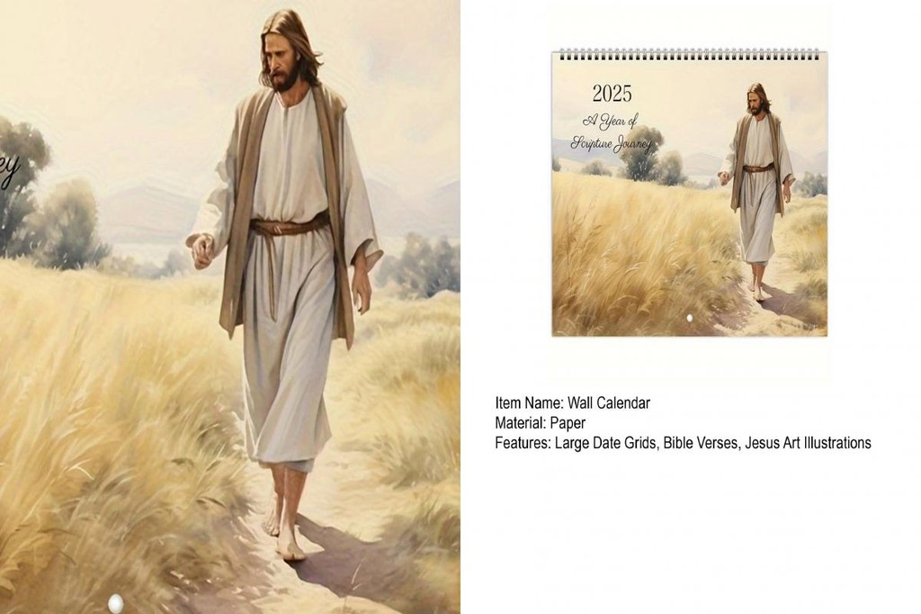 Home Decor Jesus Calendar Wall Calendar with Spacious Date Recording ...