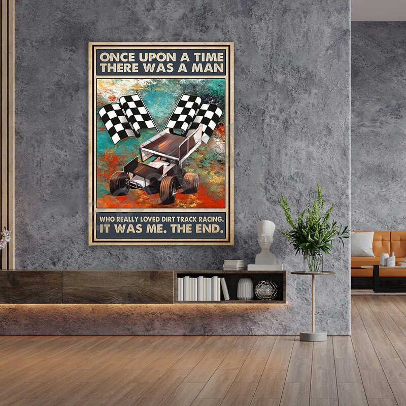 A lover true of retro racer gift, dirt road drag wall art racing poster ...