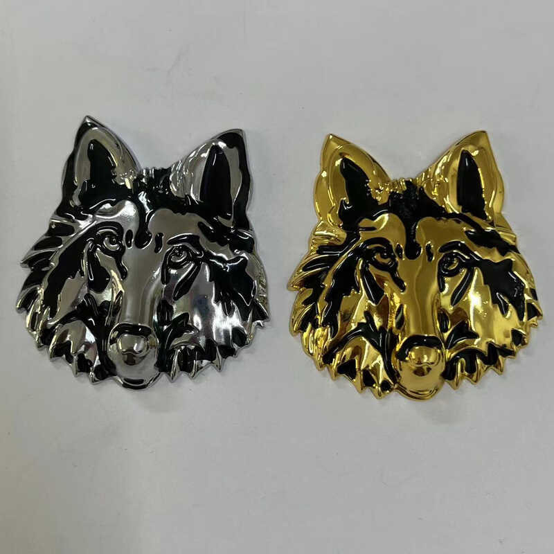 Wolf Head 3D Stereoscopic Wolf Head Metal Car Stickers Modified Logo ...
