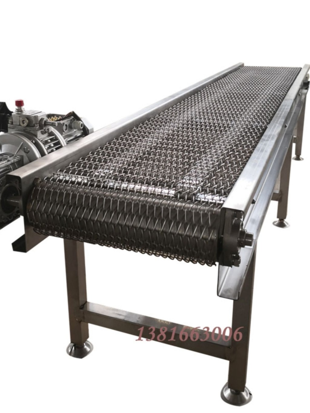 304 metal chain mesh belt conveyor, industrial food straight parallel ...
