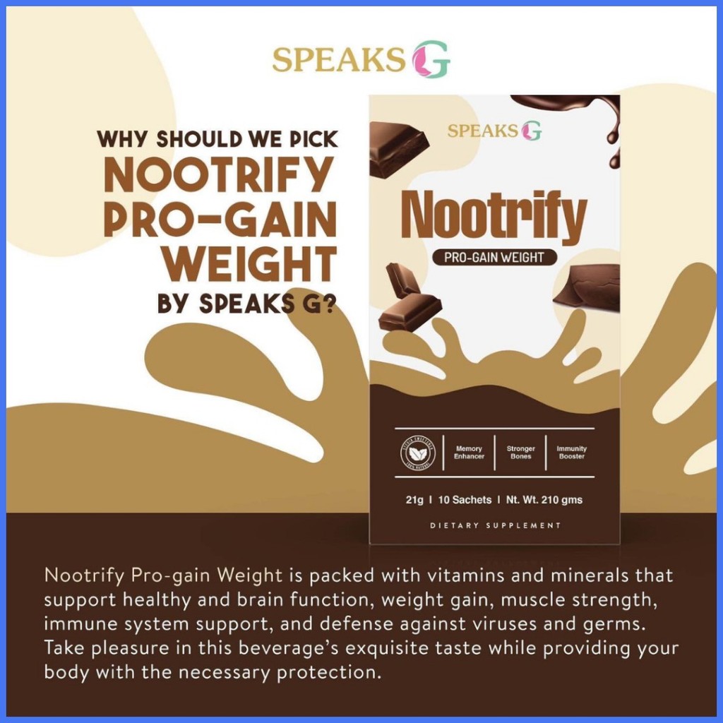 ∲ Nootrify | Pro-Gain Weight | 21g | 10 sachets | Weight Gain | Boosts ...