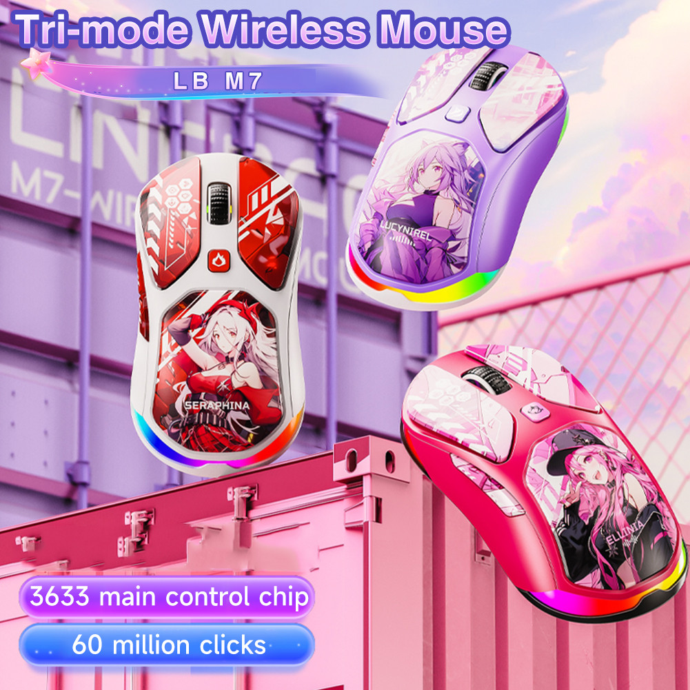 Tri-mode Wireless Anime Gaming Cosplay Mouse Bluetooth+2.4G Wireless ...