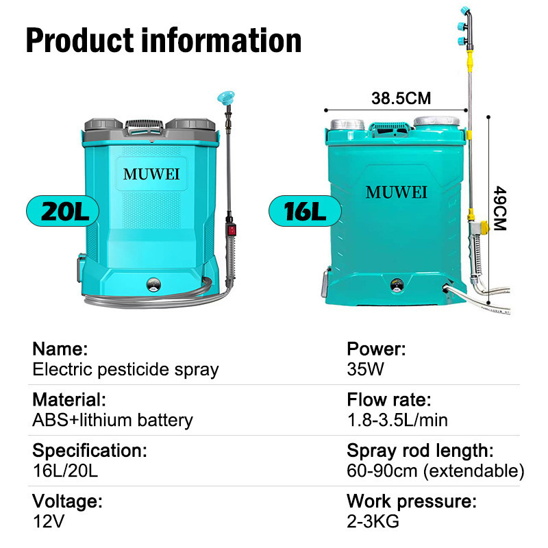 16L/20L Sprayer Agriculture Rechargeable Power Sprayer Knapsack Sprayer ...
