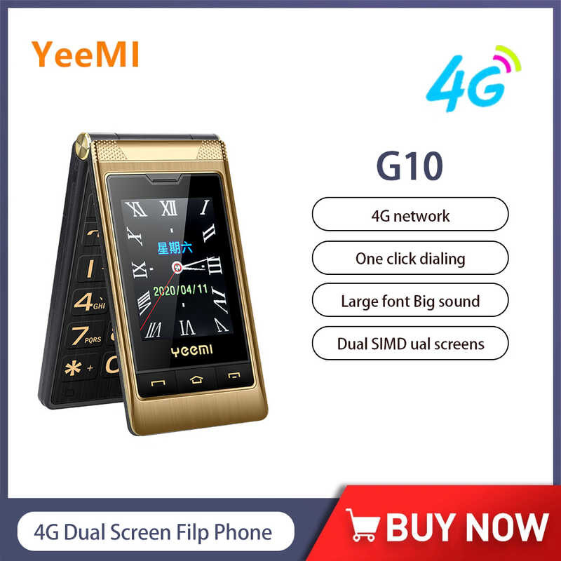 Yeemi G10 4G Flip Phone 2.4/2.8 Inch Dual Display Feature Mobile Phones ...