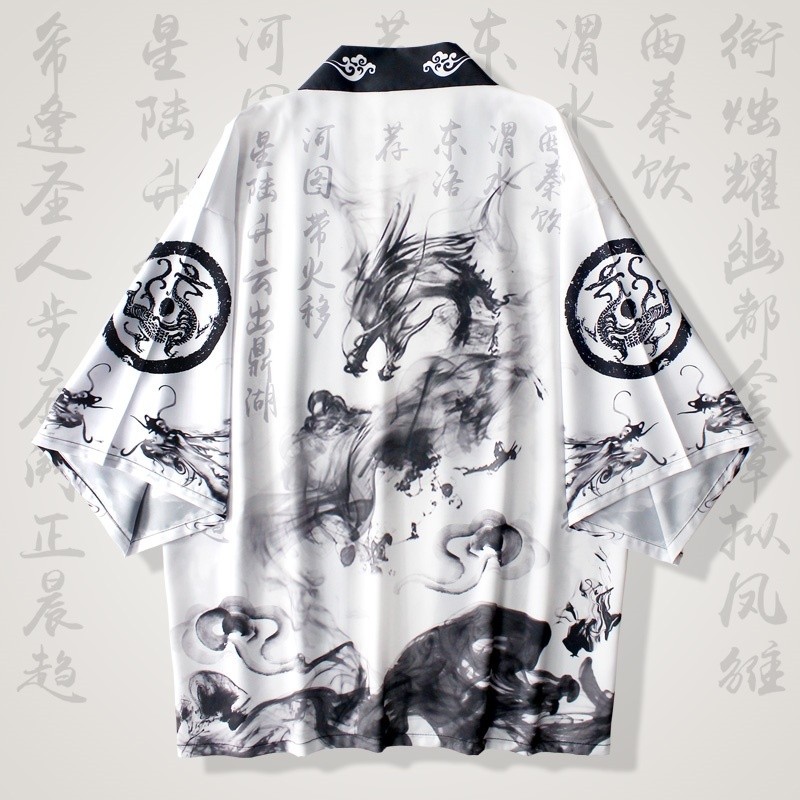Men's Kimono Cardigan Japanese Men Yukata Harakuju Asian Japanese ...