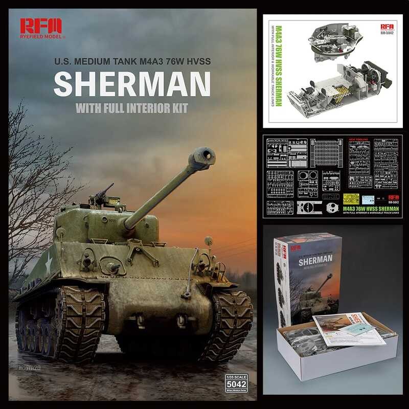 W/Fully Interior [Ryefield Model]Rfm Rm-5042/2002 1/35 SHERMAN MEDIUM ...