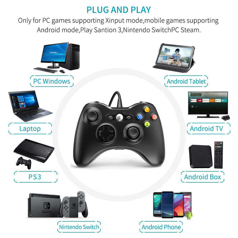 Wired USB Gaming Controller Para Sa Android TV BOX / Windows PC / Ps3 ...