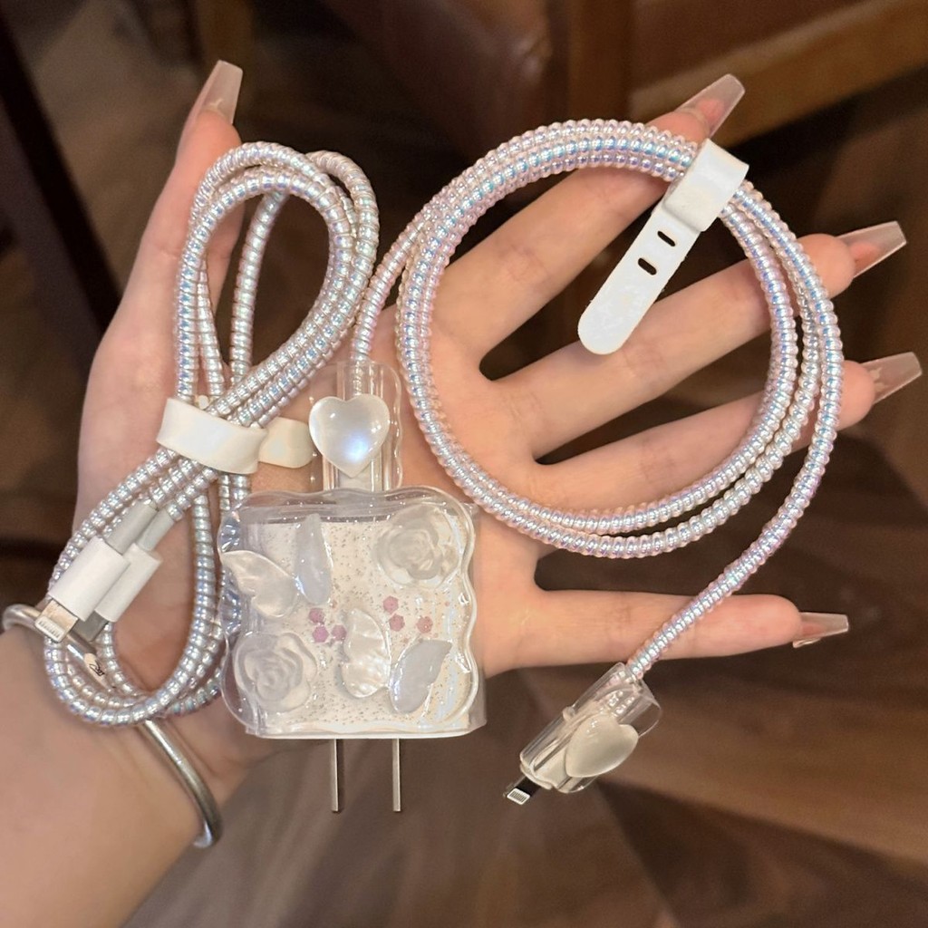 Cute Cartoon Butterfly 18w/20w Charger Protector Set Charger Case Cable ...