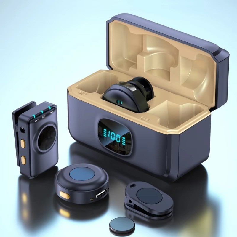 Wireless Lavalier Microphone Video Recording with Charge Box for iPhone ...