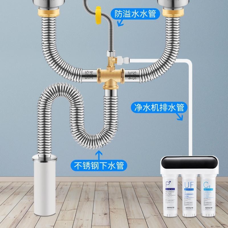 Kitchen Dish Accessories Stainless Steel Sink Water Purifier Drain Pipe ...