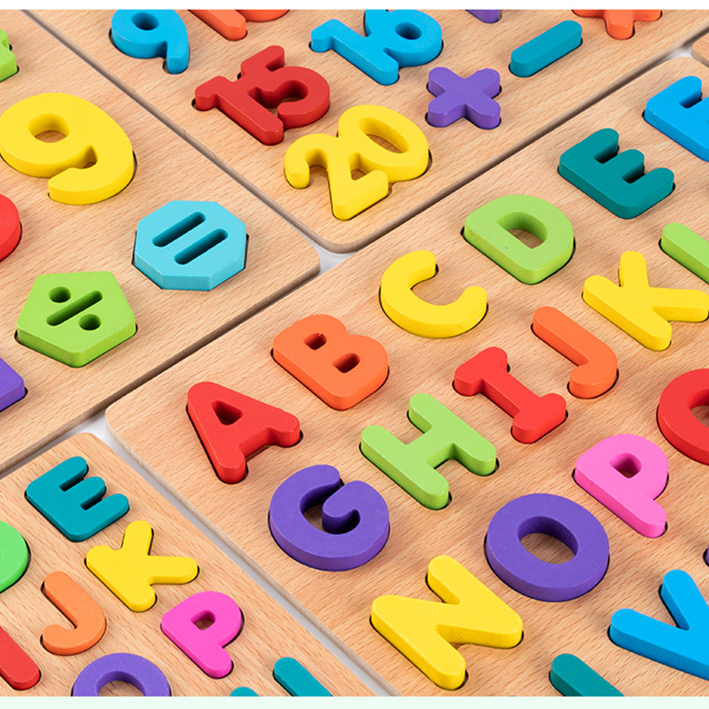 BK ABC PuzzleToys/Alphabet Digital puzzle wooden toys 20x20cm Alphabet ...