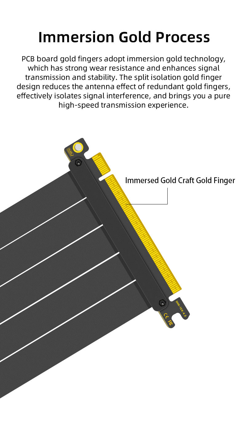 TEUCER PCI-E 4.0 X16 Riser Cable Video Card EMI Shielded High-Speed ...