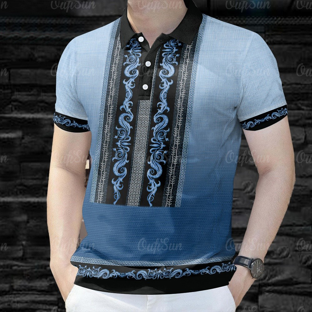 Ethnic Style Men's Barong Polo Shirt for men Clothing Vintage Polo ...
