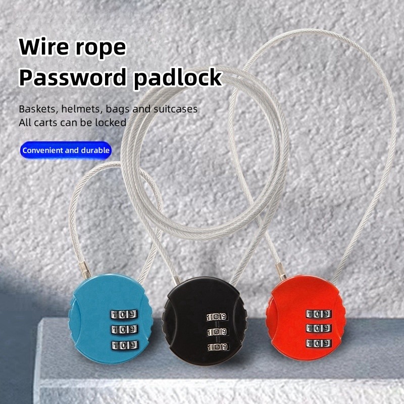 14/30/75CM Wire Rope Lock Motorcycle Helmet Lock Electric Vehicle ...