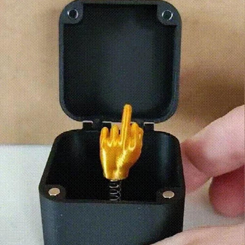 Middle Finger IN A Box Creative Christmas Surprising Joke Toy Funny ...