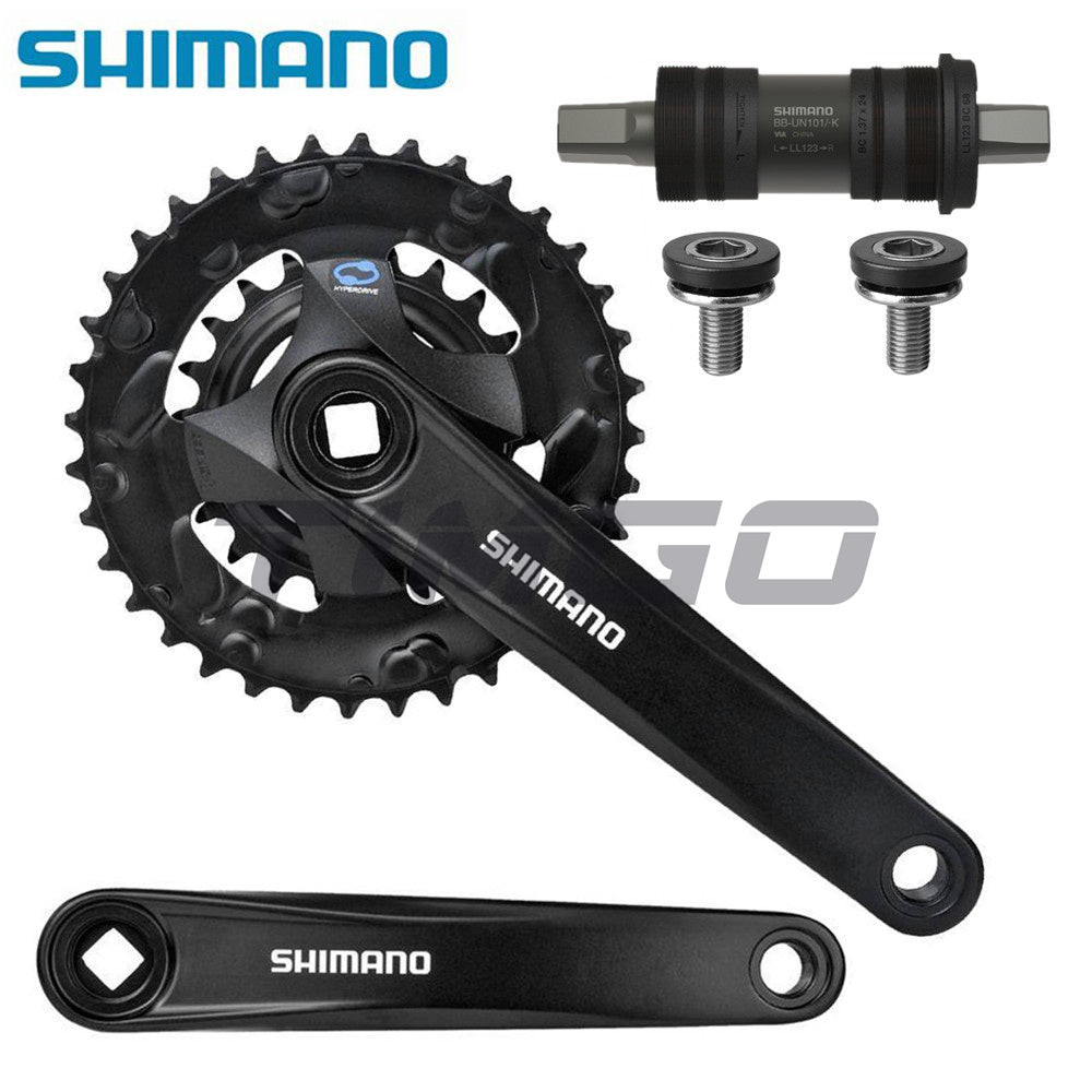 Shimano Altus FC-M315 2×7/8 Speed MTB Bike Crankset Square Taper 36-22T 170mm UN101 Bottom ...