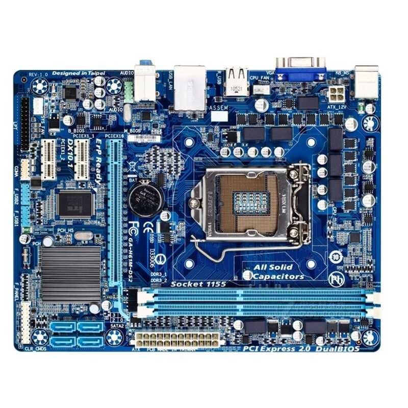 Motoard f GA-H61M-DS2 Desop For H61 Socket LGA 1155 i3 i5 i7 DDR3 16G uATX UEFI BIOS H61M-DS2 3 ...