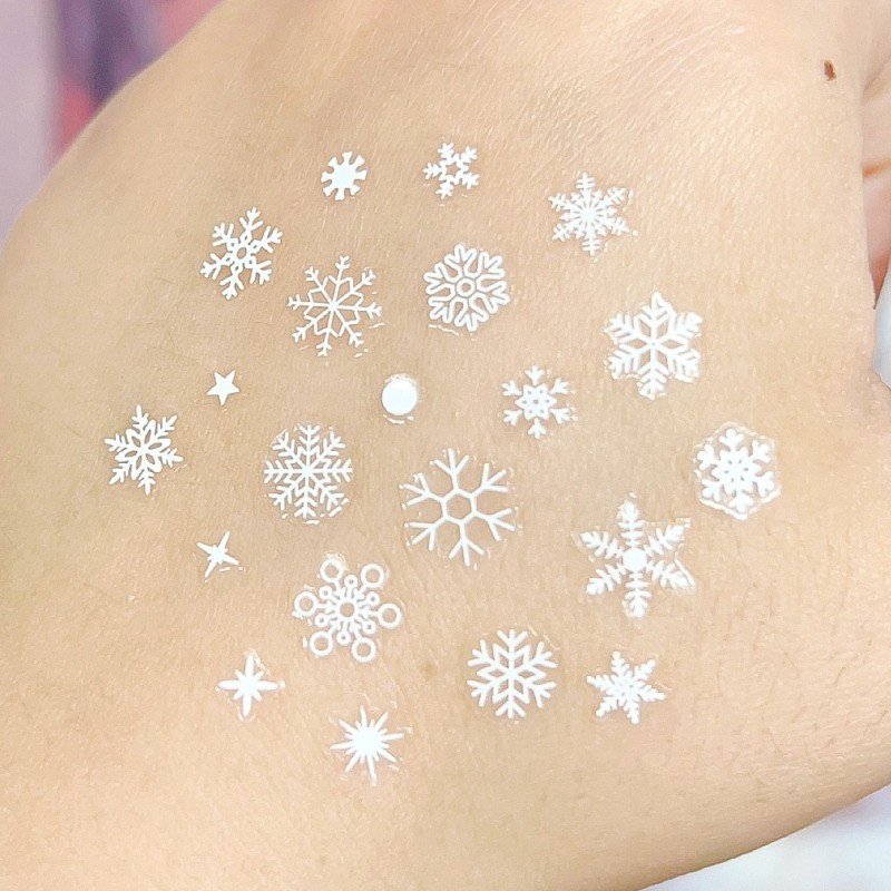 Face Eyes Xmas Party Makeup Tattoo Sticker Christmas White Snowflake ...