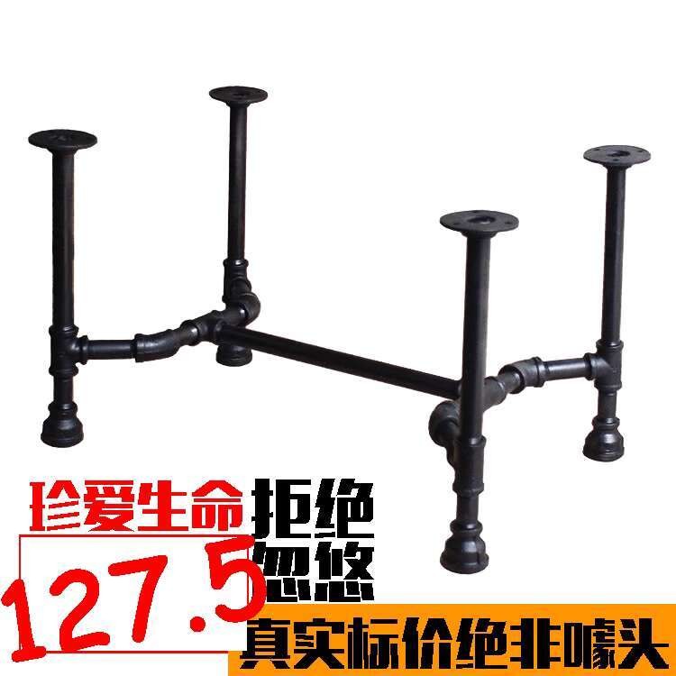 Industrial style iron pipe marble fast food bar counter coffee table ...