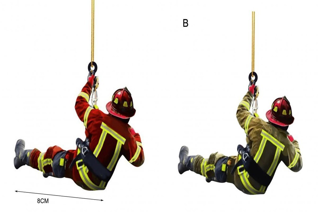 FANMAODZ Fireman Pendant Firefighter Armor Car Rear View Mirror Pendant ...