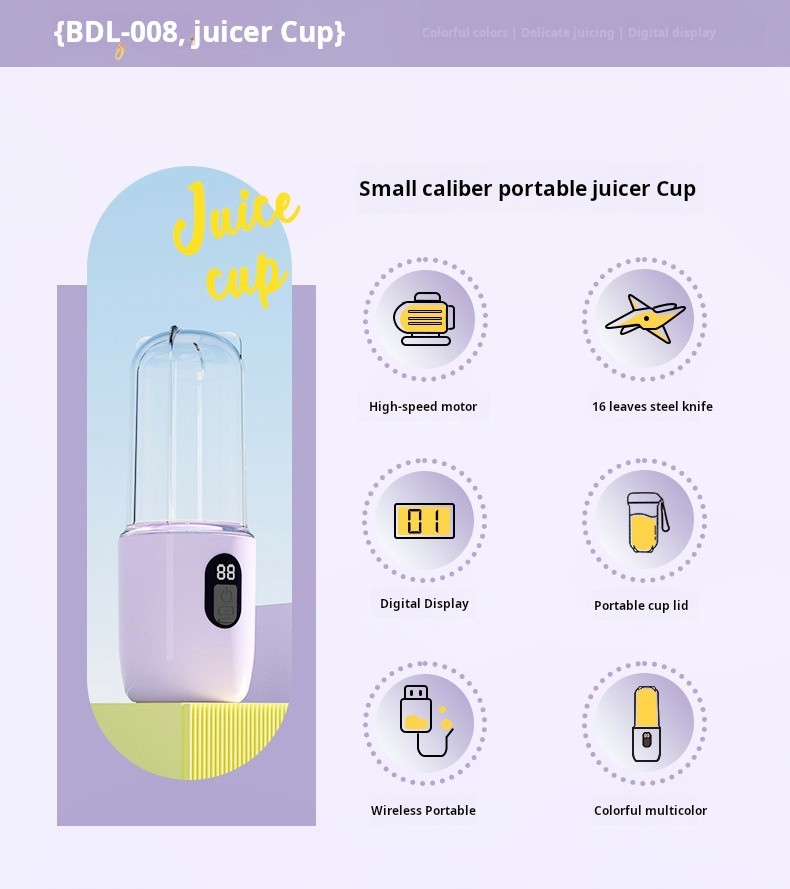Portable Juicer Blender Tumbler Heavy Duty Digital Electric Juicer ...