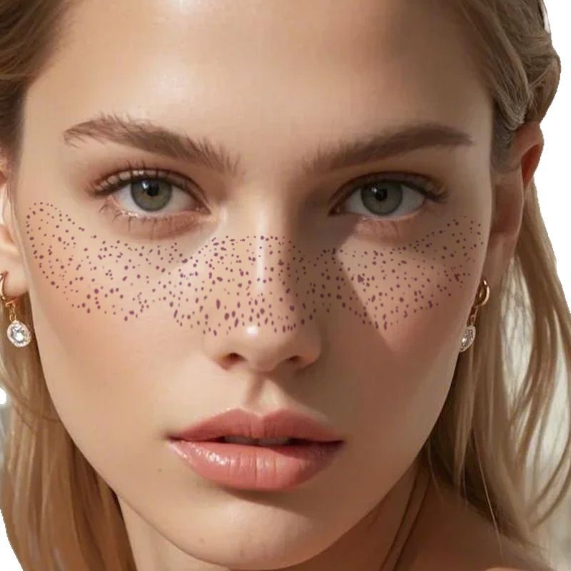 6PCS Freckles Glitter Tattoo Stickers Makeup Patches Golden Silver Fake ...