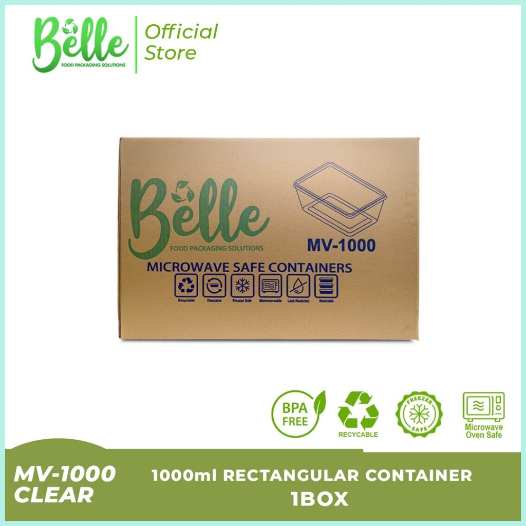 Belle re 1000 Microwavable Container 1000mL (Rectangular Container ...