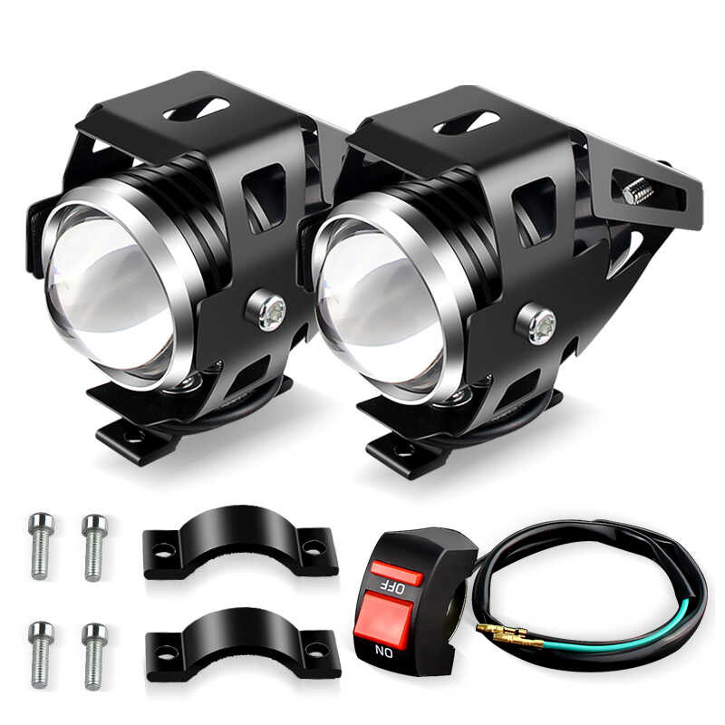 Motorcycle 3 12V Headlights U5 LED Light Headlamp Universal For SUZUKI ...