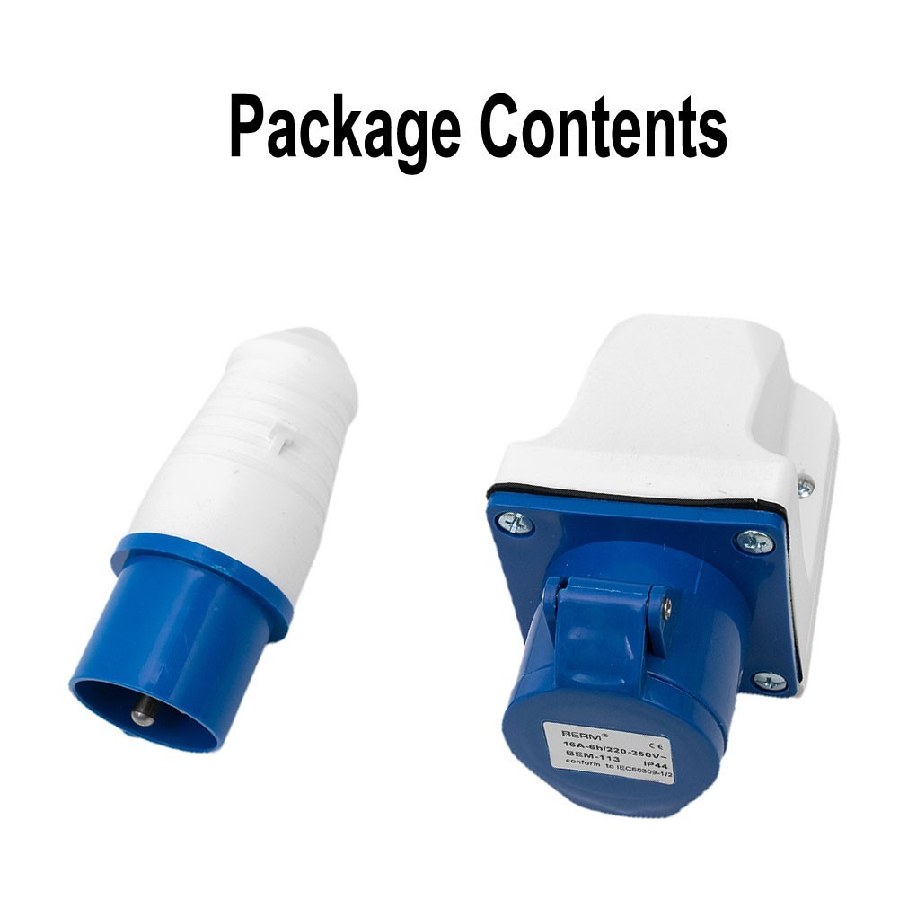 Joylife-16 amp 3 pin socket and plug wall mounted 220-250V IP44 16A ...