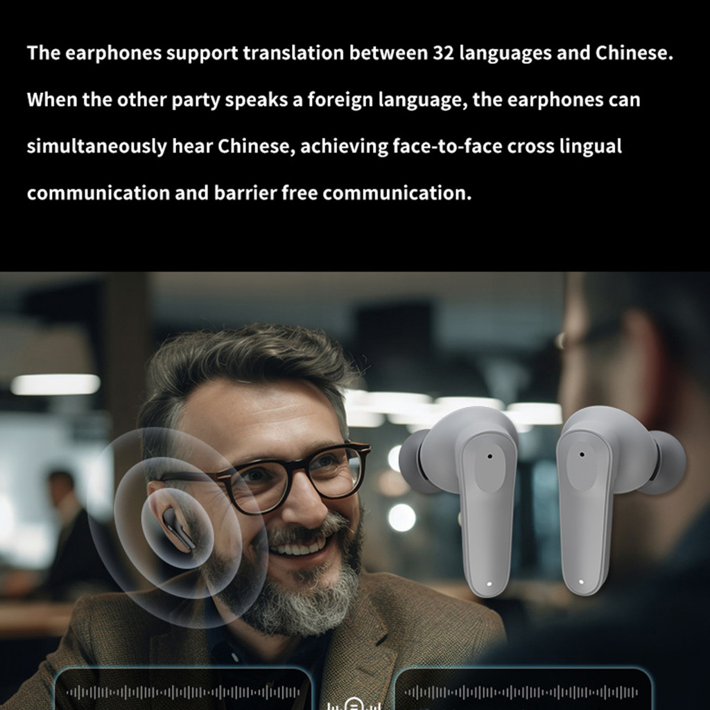 Languages Real Time Translator Earbuds AI Intelligent Voice Translation ...