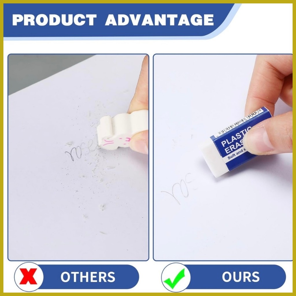 30pcs/pack 2B Eraser,White Erasers For School,Stationery supplies ...