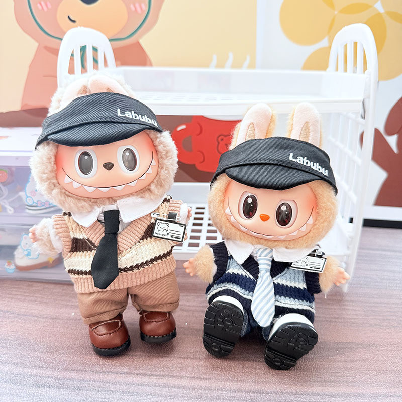 15cm 17cm Labubu Clothes Tie+vest College Style For labubu v1 v2 v3 ...