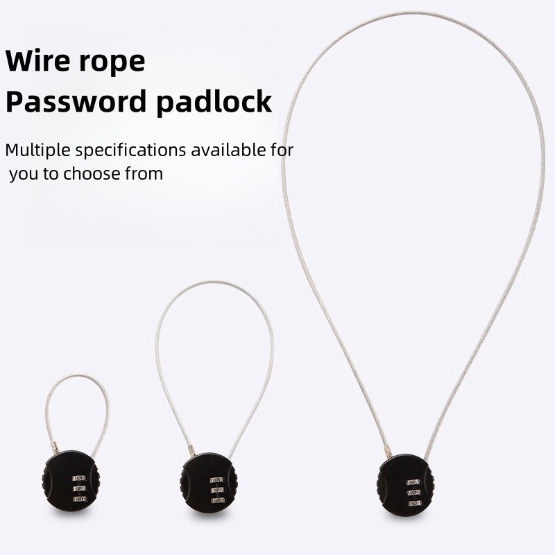 14/30/75CM Wire Rope Lock Motorcycle Helmet Lock Electric Vehicle ...