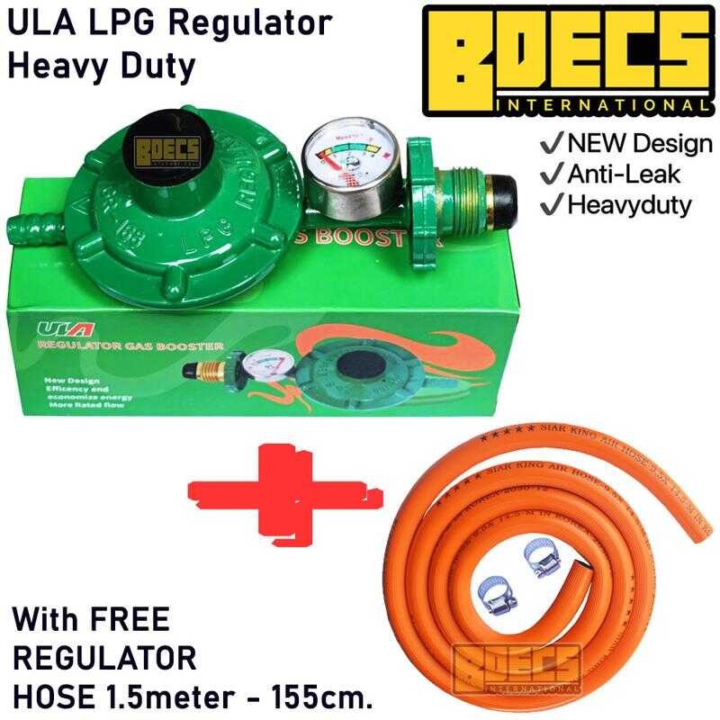 E53 ULA LPG Regulator With Pressure Gauge Gasbooster With Rubber Hose ...