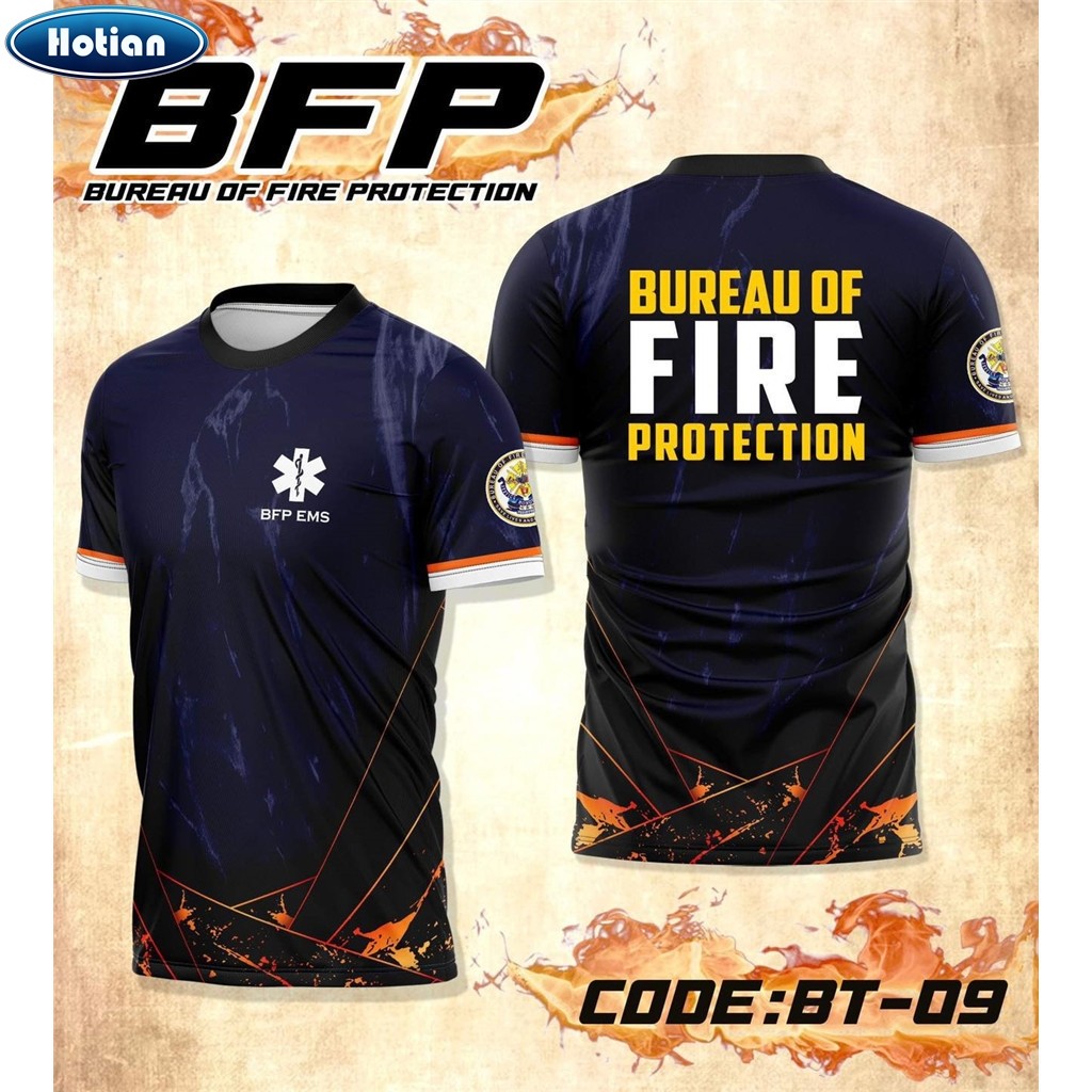 BFP Fire department Shirts Full Sublimation Men and Women Tops | Shopee ...