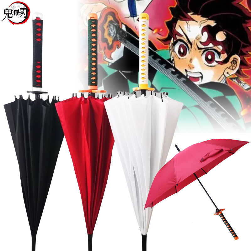 Anime Ninja Long Parasol Kimetsu No Yaiba Tanjirou Cosplayer Samurai ...