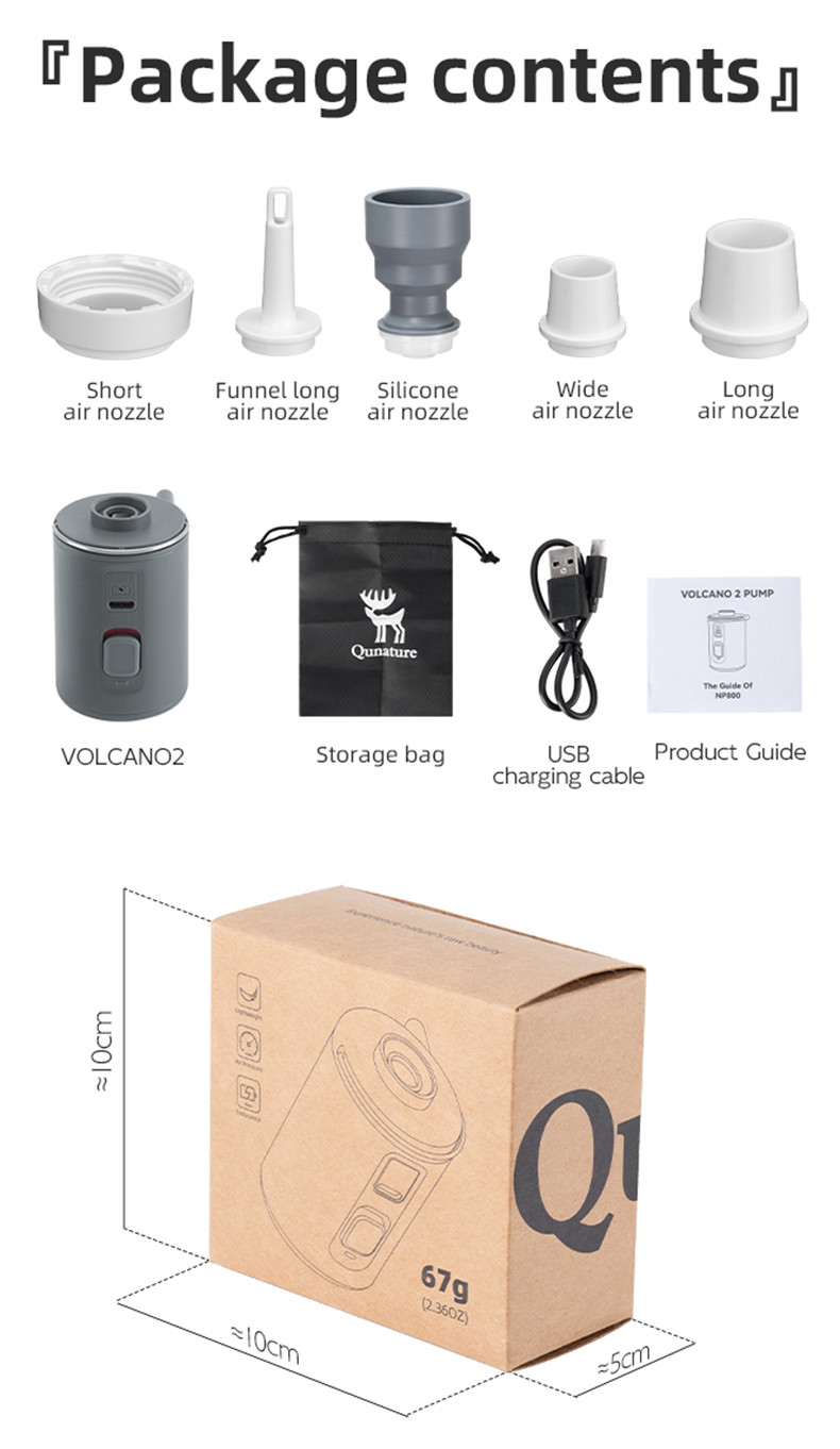 【PH Delivery】Qunature Camping Electric Inflator Mini Portable Wireless ...