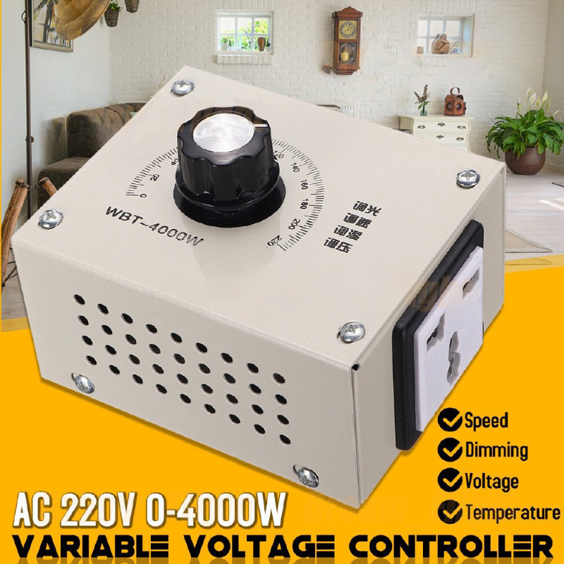 COD Motor Speed Controller 4000W AC 220V Variable Voltage Controller Control For Fan Speed Motor ...